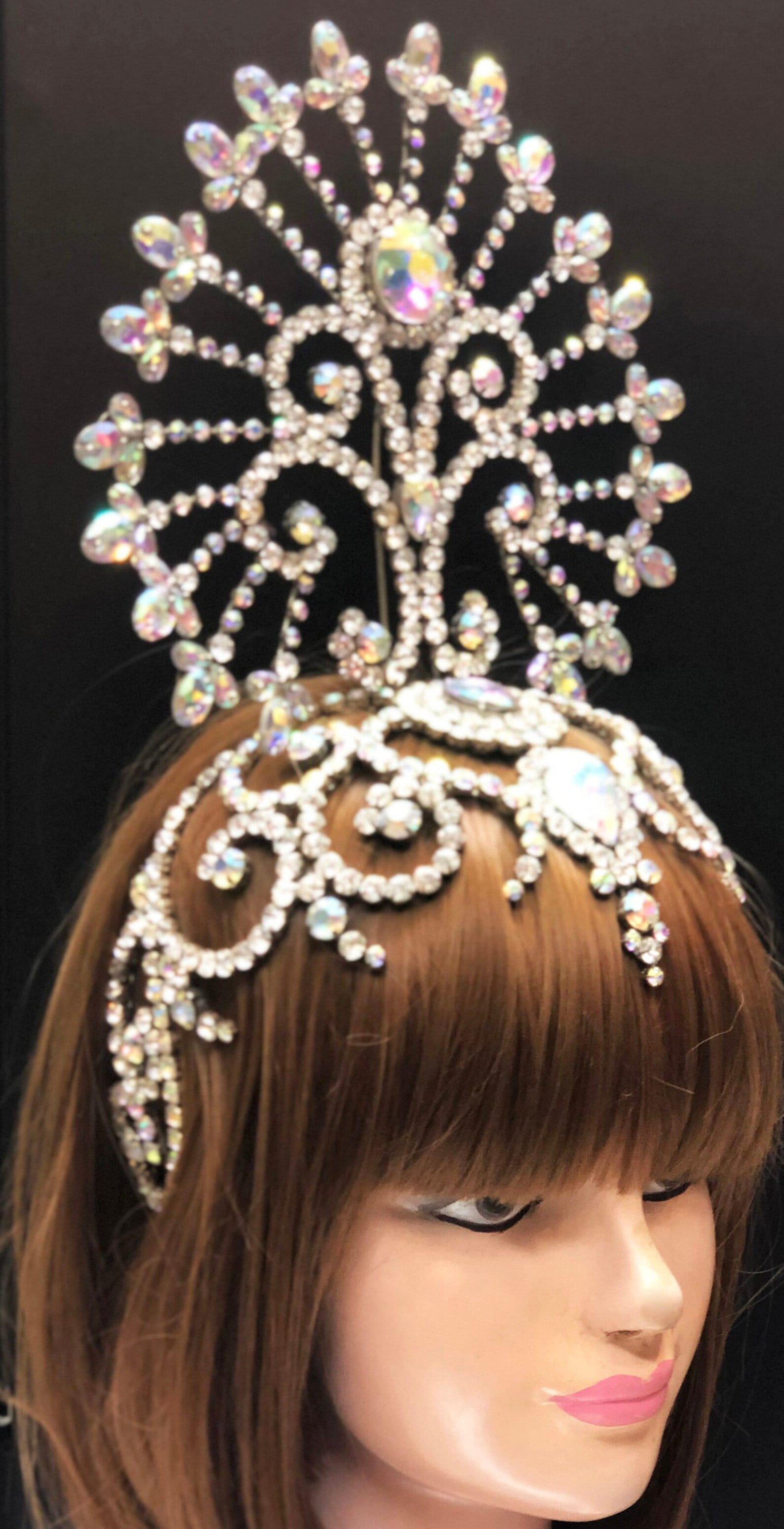 Daneena J966 Flowers of Ballon Showgirl Pageant Samba Crystal Headdress ...