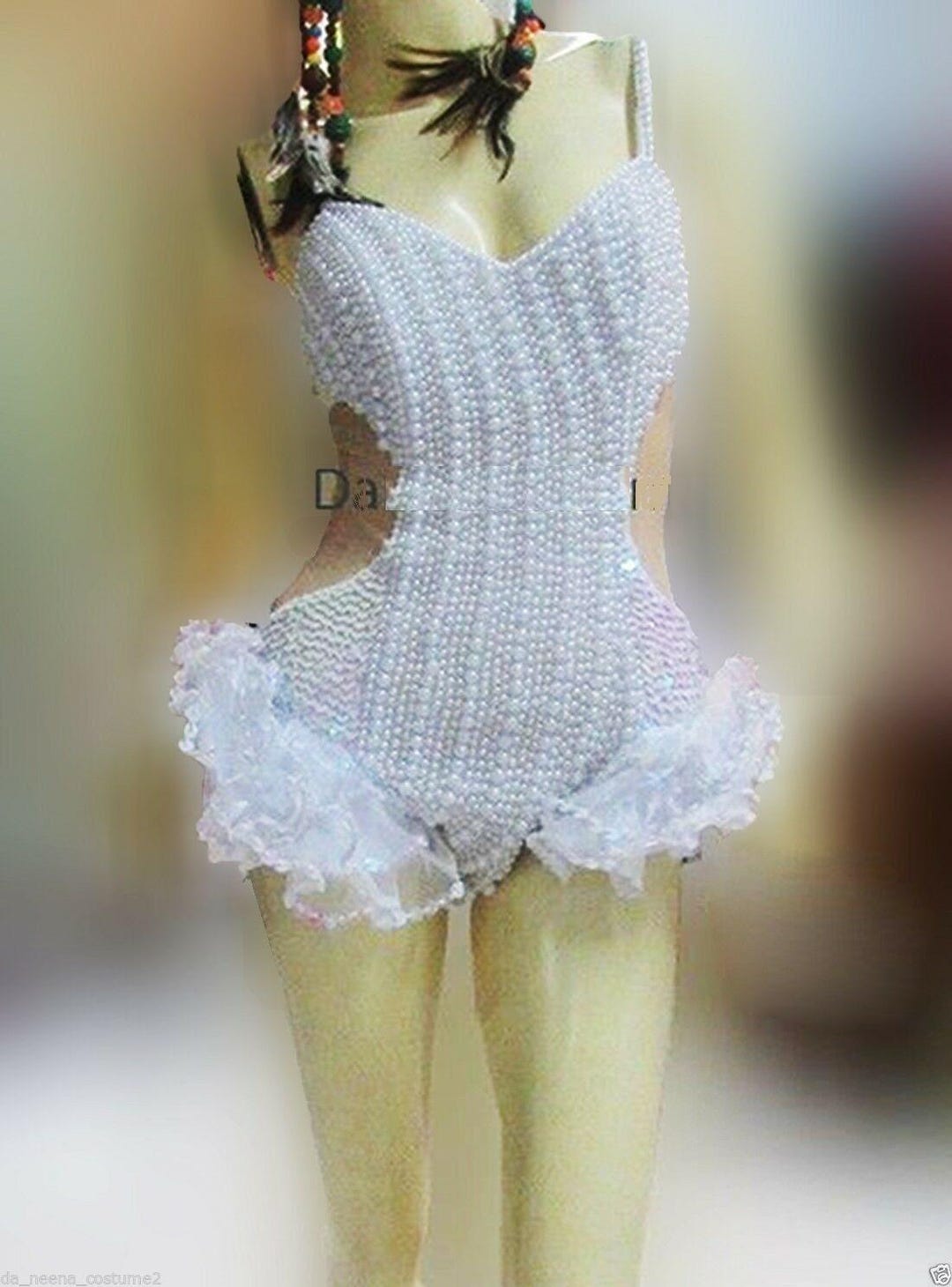 Da Neena C113 Sweet Christina Burlesque Pearl Leotard Bodysuit - Etsy