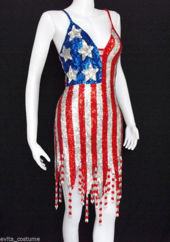 Da Neena M008 Flag Party Latin Dance Drag Queen Sequin Dress Xs-xl - Etsy