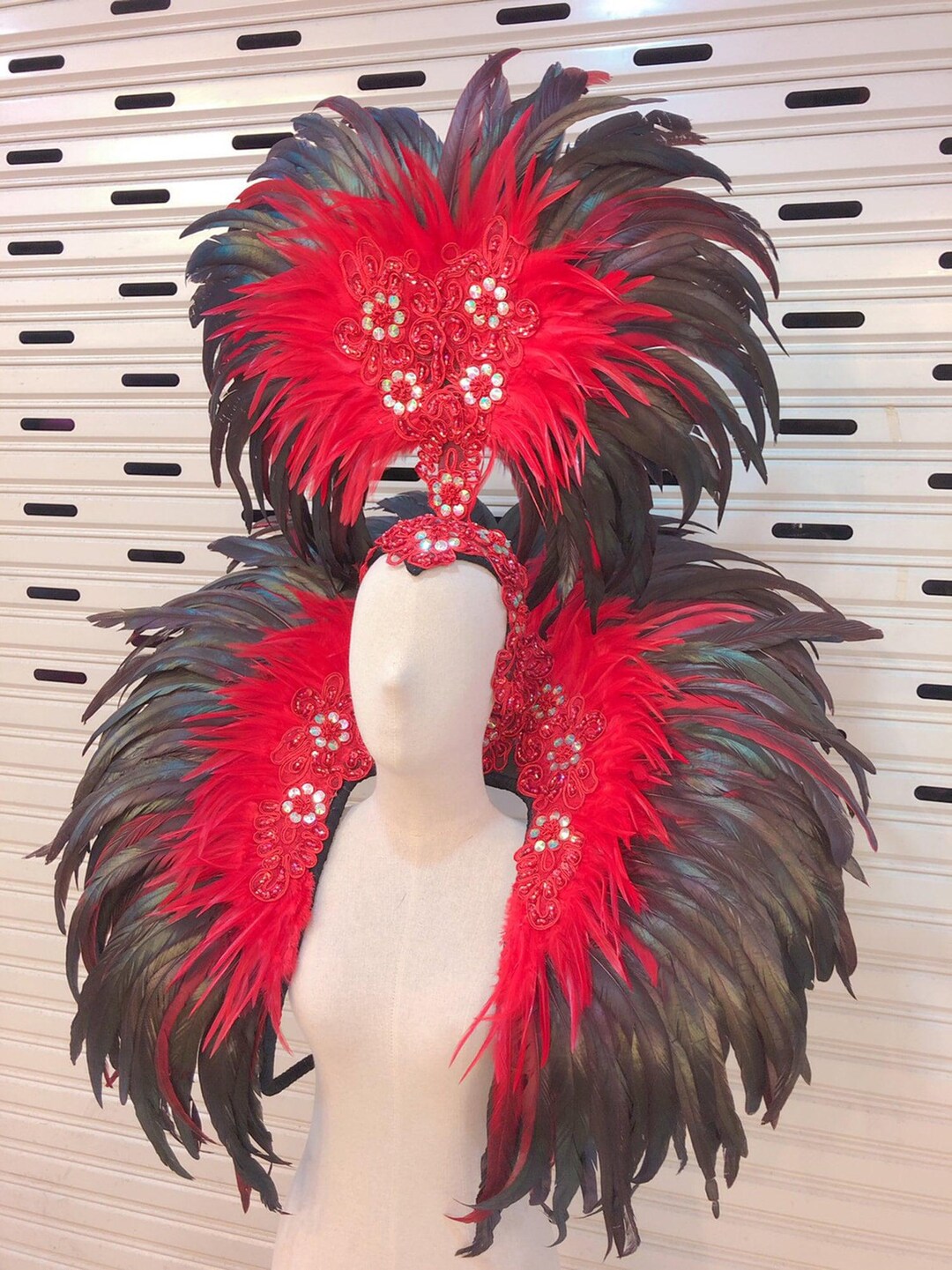 Penchon 191 Queen of Bird Pageant Vegas Samba Dance Feathers Headdress ...