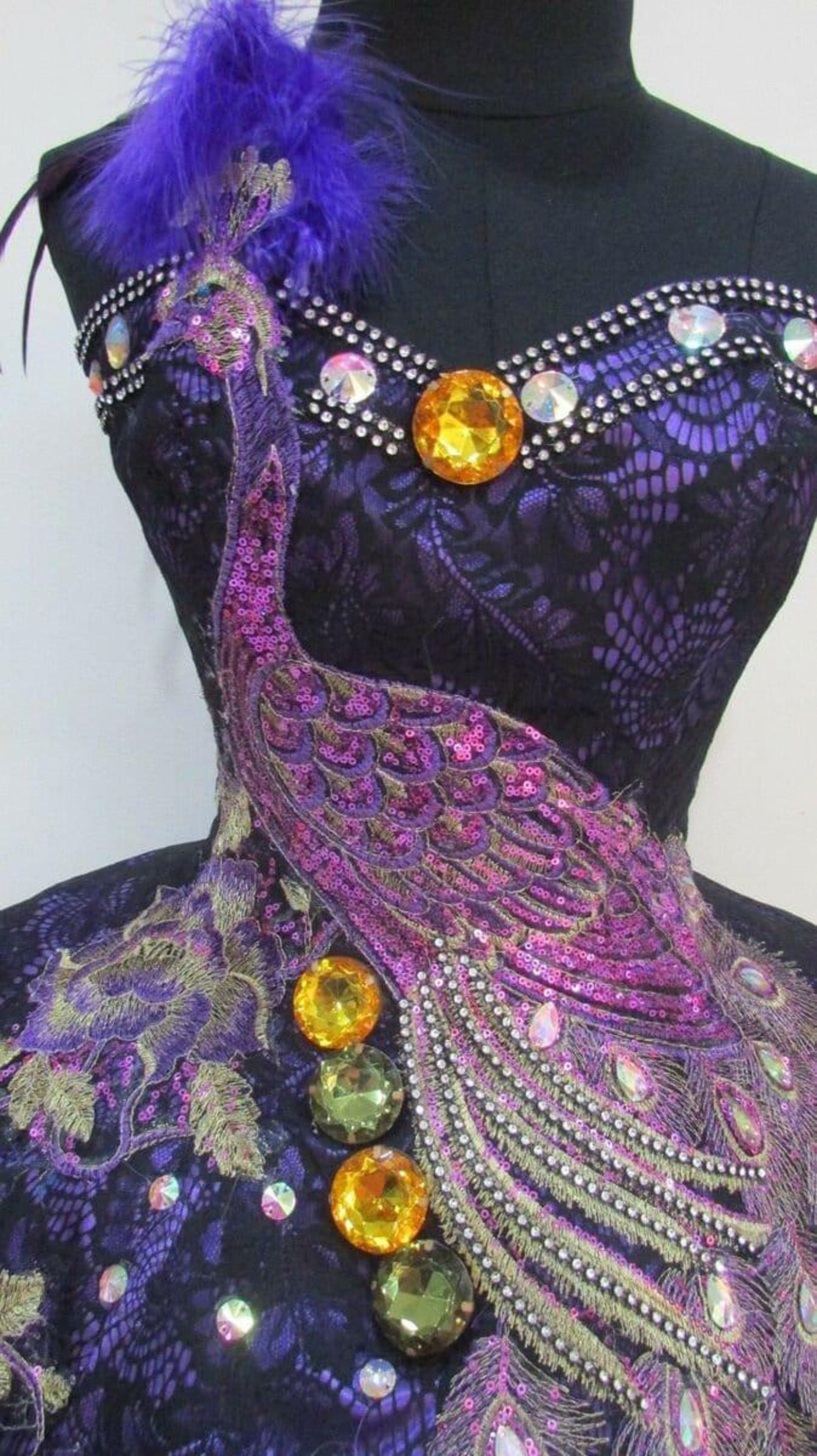 Da Neena M077 Showgirl Vegas Pageant Burlesque Feather Peacock Dance ...