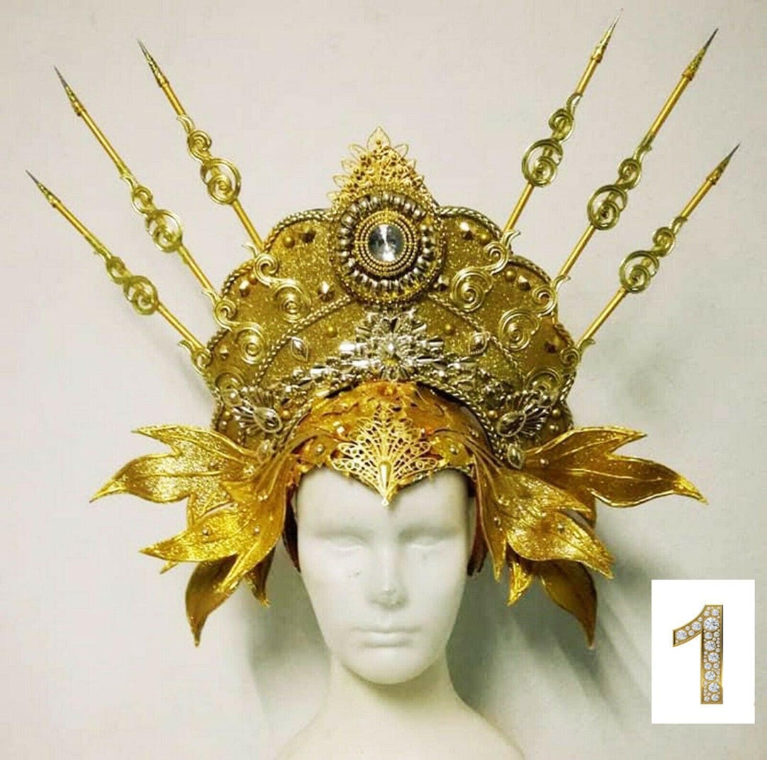 Da Neena H1038b 299 Golden Prince Arrow Sun Queen Headdress - Etsy