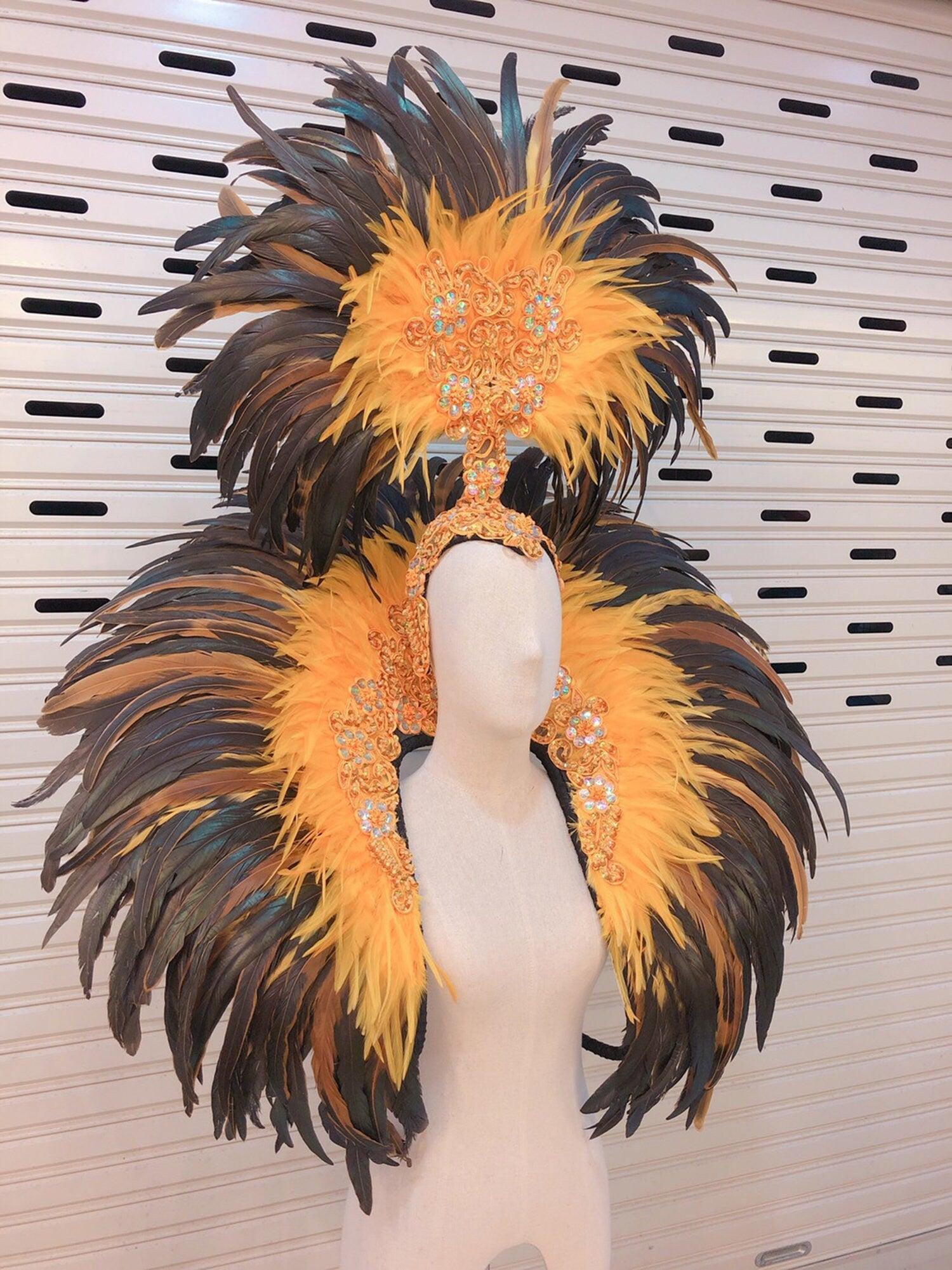 Penchon 191 Queen of Bird Pageant Vegas Samba Dance Feathers Headdress ...