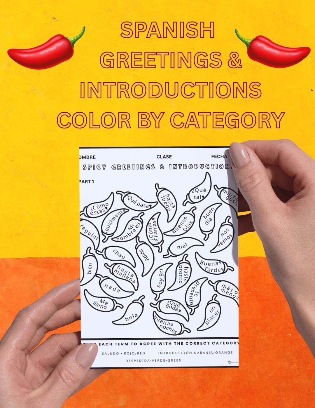 Spanish Greetings and Introductions Color by Category Worksheet - Etsy