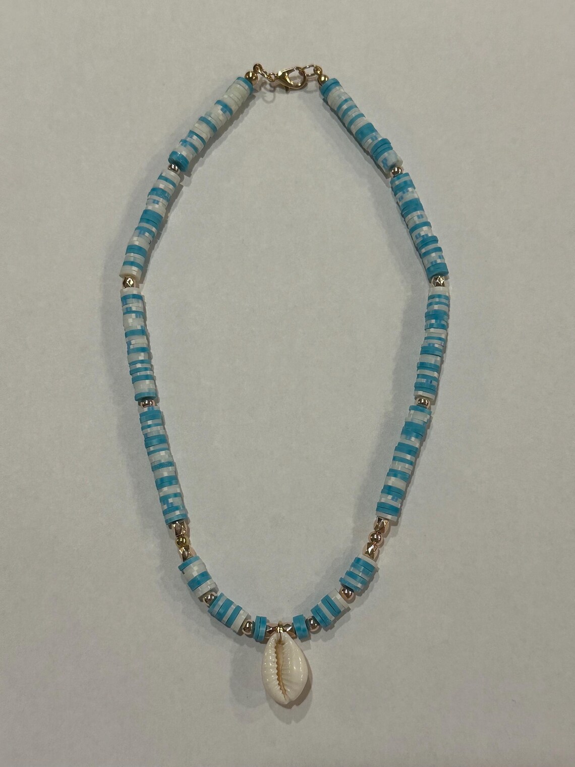 Light Blue Clay Bead Choker Necklace - Etsy