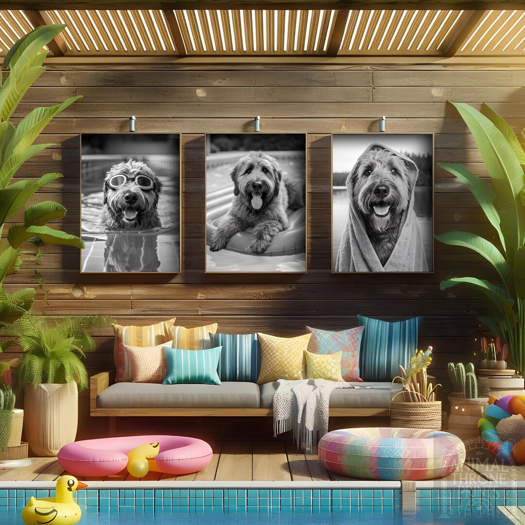 Funny Bouvier Art Prints: Summer Swim Dog Bundle (digital Download - Etsy