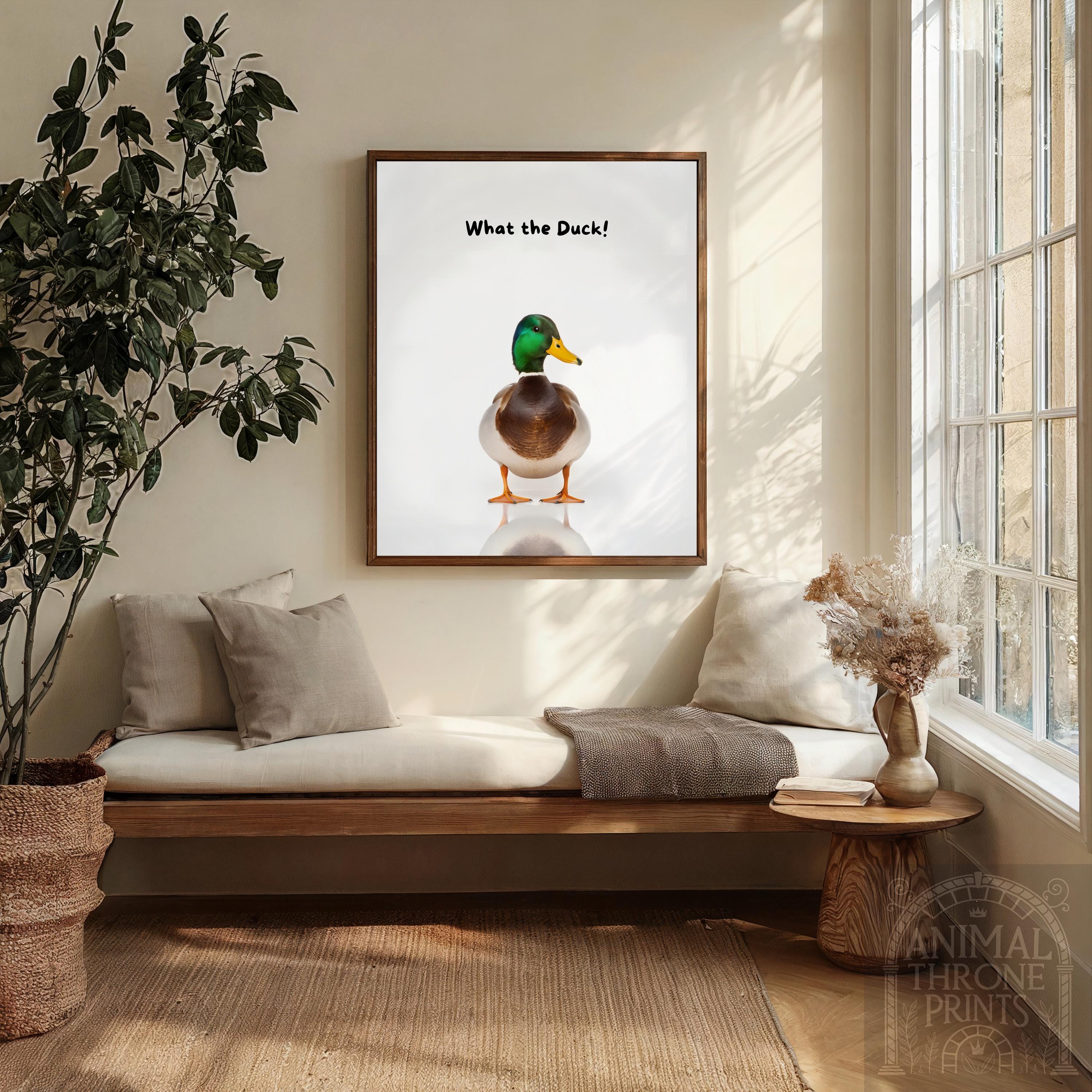 Funny Mallard Duck Print: "what the Duck" Punny Animal Art (digital ...
