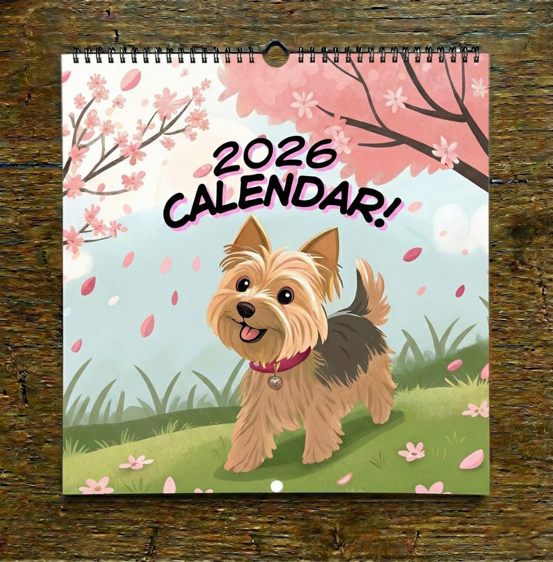 Yorkie 2026 Calendar – Cute Yorkshire Terrier Wall Calendar – Seasonal ...