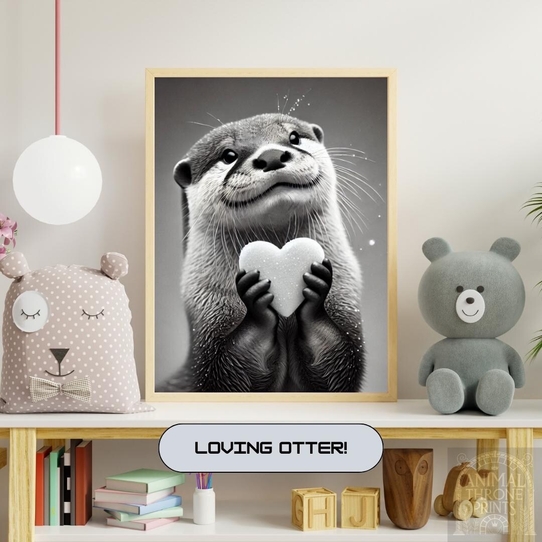 Adorable Otter Wall Art, Otter Lover, Cute Powder Room Wall Art – Otter ...