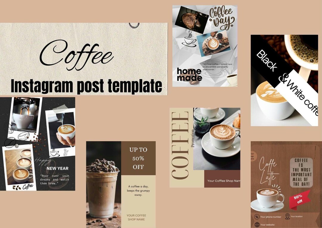 15 Coffee Instagram Post Templates Coffee Shop Templates Social Media ...