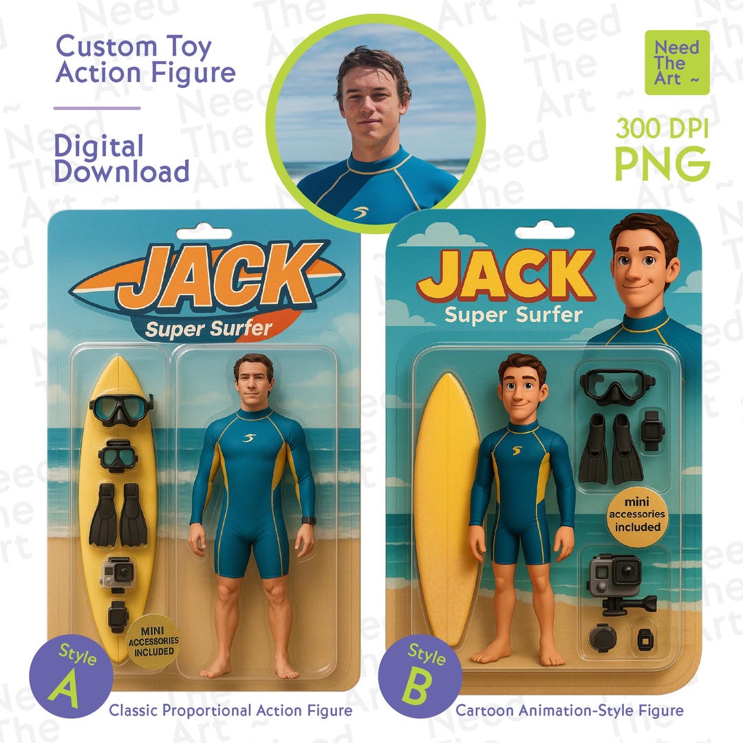 Custom Action Figure Portrait | Personalized Toy Box | Turn Your Photo ...