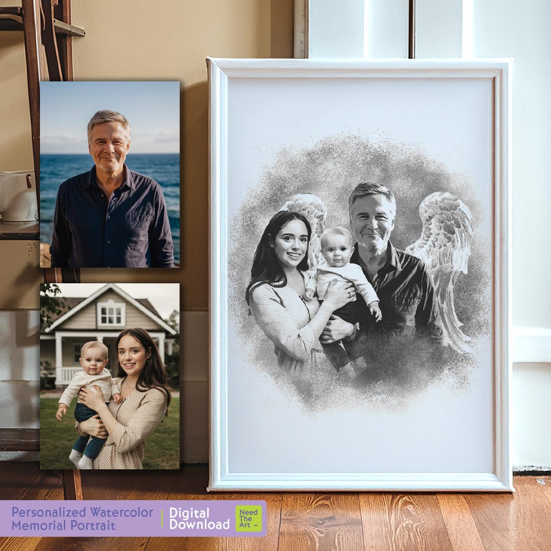 Add Loved One to Photo - Memorial Portrait for Deceased Father Mom ...
