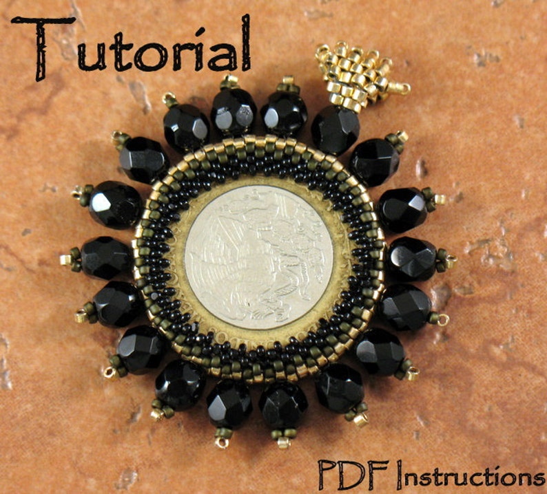 Beading Tutorial - Captured Coin Pendant - Etsy