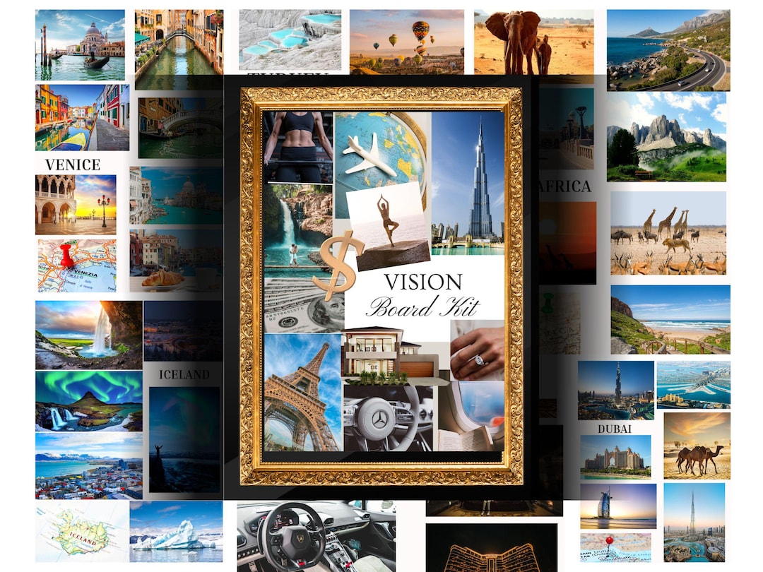 Printable Vision Board Kit Goal Setting, Dream Board Law of Attraction ...