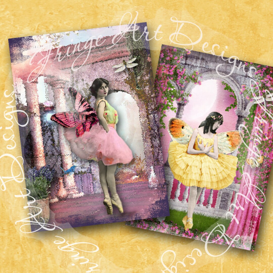 Printable Notecards Gift Tags ACEO Fairy Tale Digital Instant Download ...