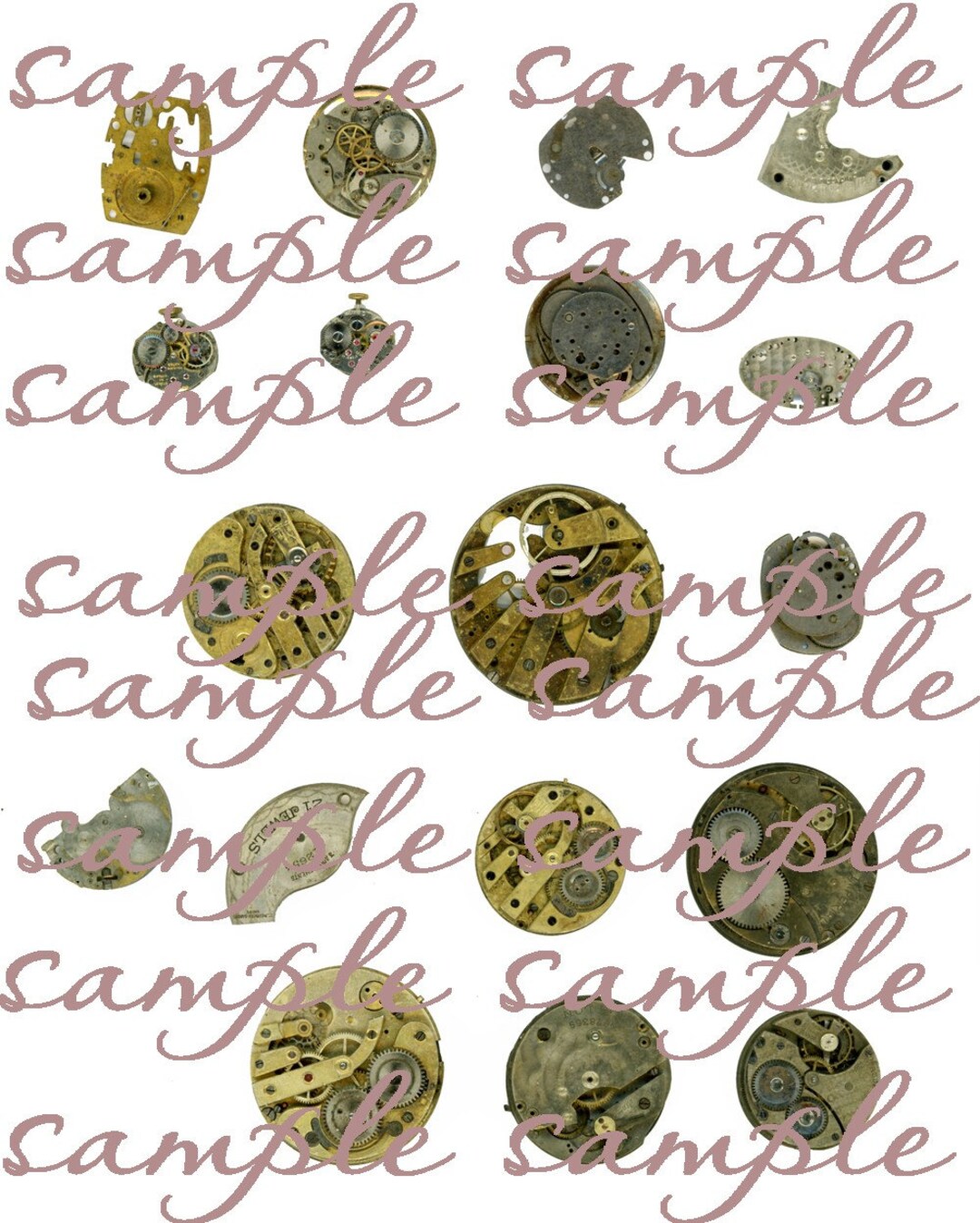 Vintage Antique Watch Parts Digital Collage Instant Download for ...