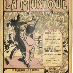 Vintage French Music Sheets La Musique Digital Instant Download for ...