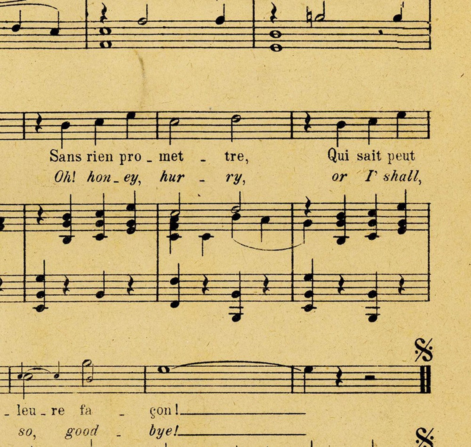Vintage French Music Sheets Digital Instant Download for Collage ...