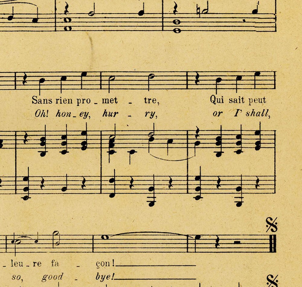 Vintage French Music Sheets Digital Instant Download for Collage ...