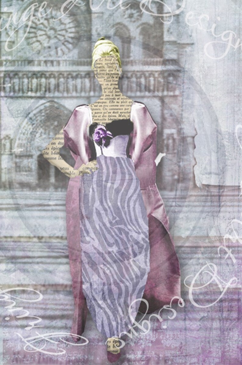 Deconstructing Paris Collage No.3 Bonjour Notre Dame Digital Instant ...