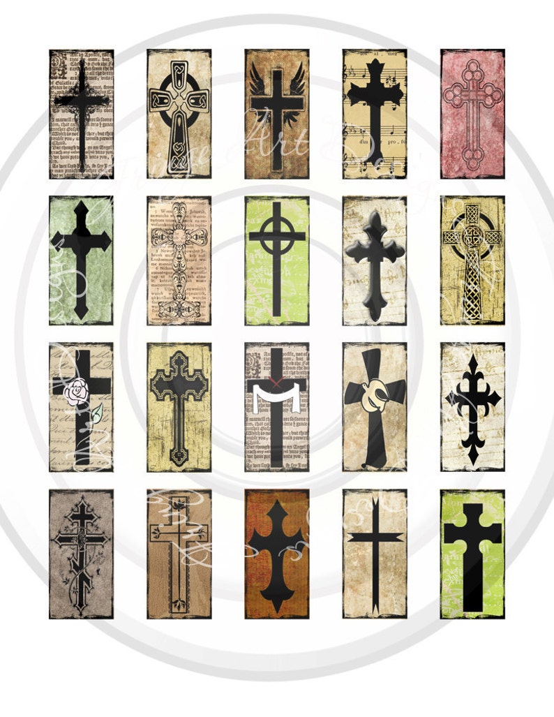 Crosses Digital Collage Sheet Instant Download 1 X 2 Domino Tile for ...