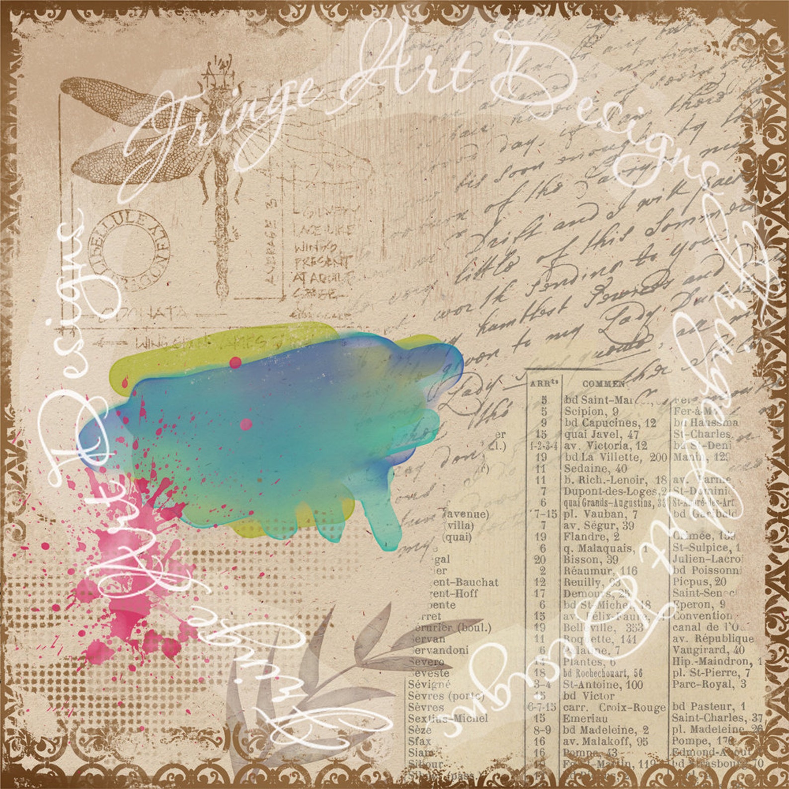 Color Splash Collage Scrapbook Paper Instant Digital Download - Etsy