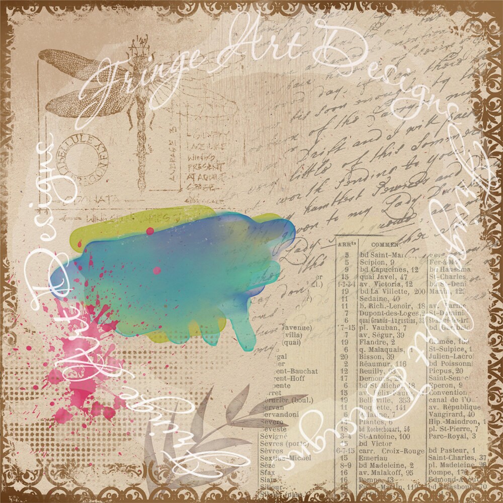 Color Splash Collage Scrapbook Paper Instant Digital Download - Etsy