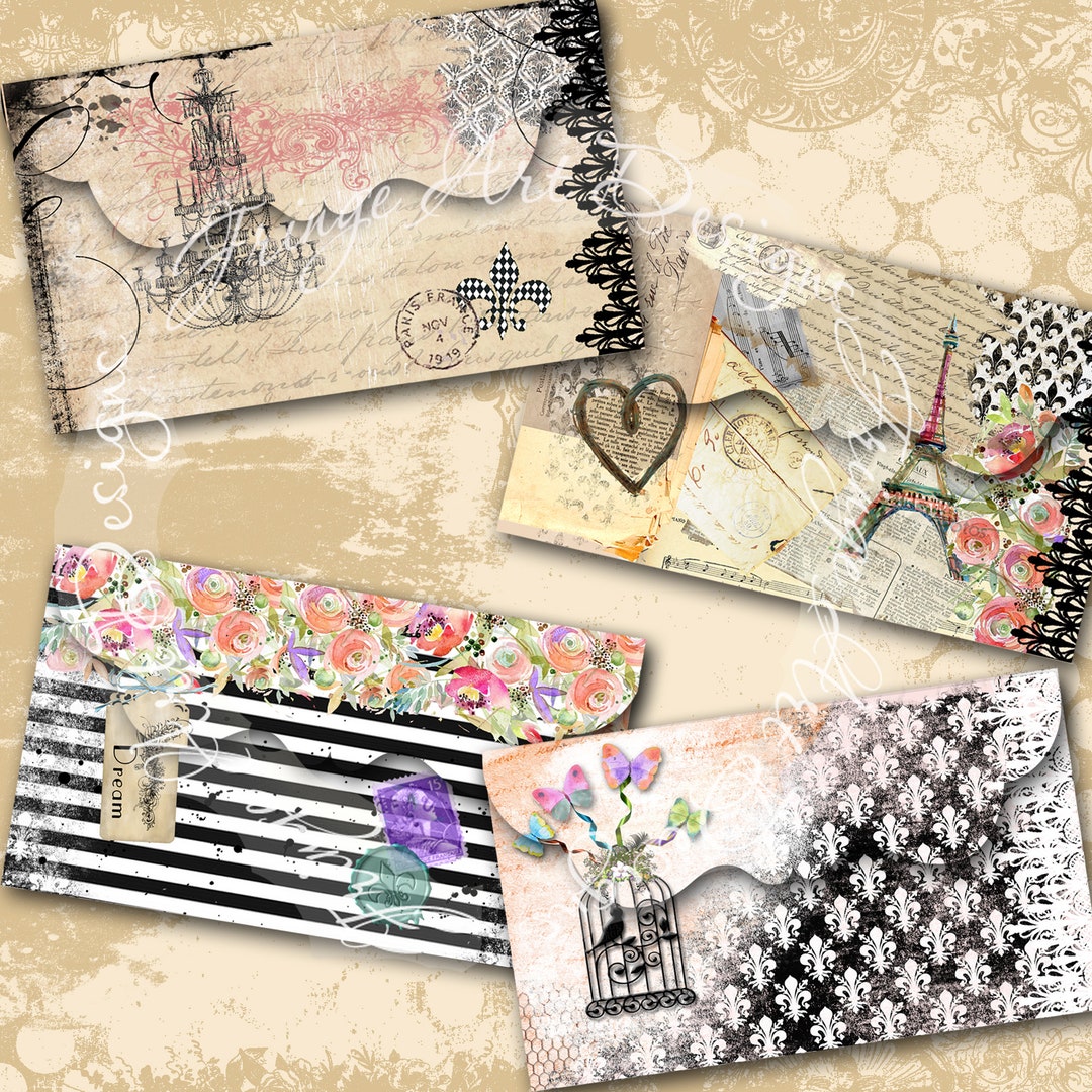 4 X 6 Paris Vintage Envelopes Large 4 Different - Etsy