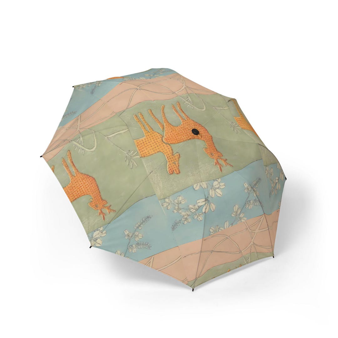 Floral Deer Umbrella, Cute Folding Rain Gear, Outdoor Travel Accessory, Perfect Gift for Animal ...