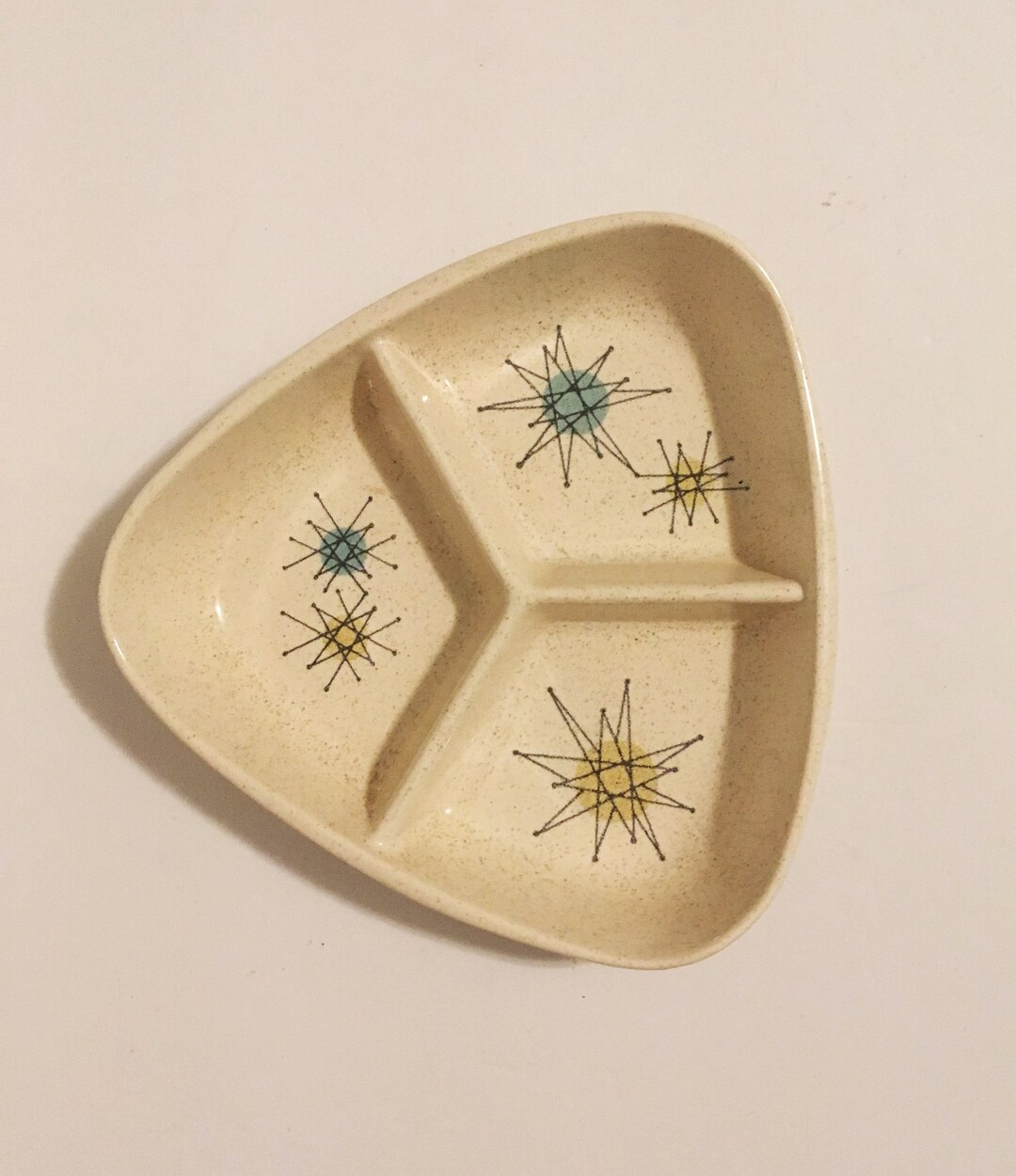 Franciscan Triangular Relish Dish Starburst 1954 1966 Mid Century ...