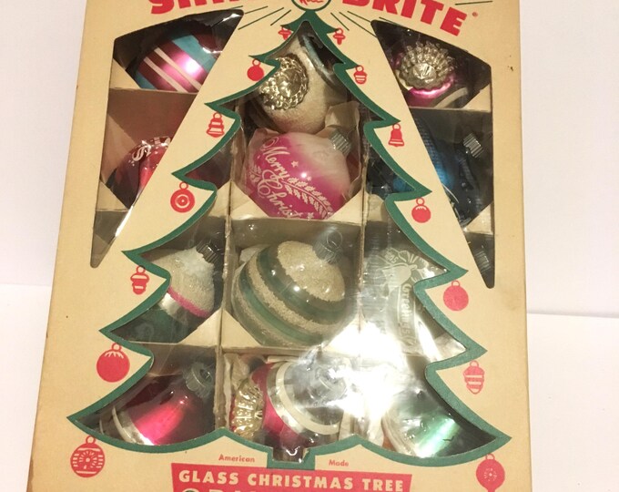 Shiny Brite Twelve 1950's Vintage Shiny Brite MCM Atomic Era Ornaments ...
