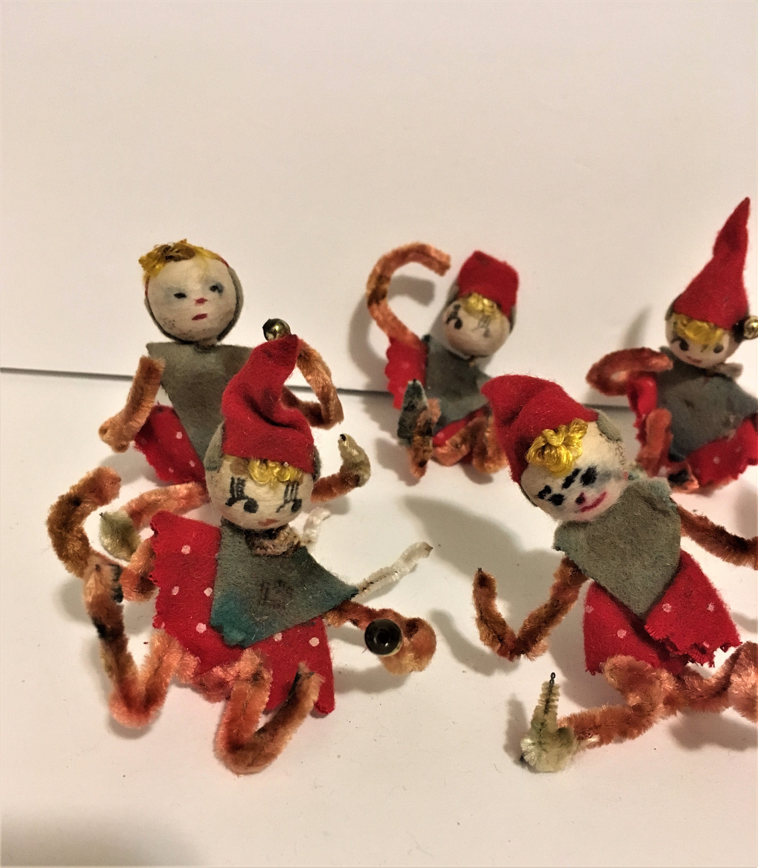 Set of Seven Old Pipe Cleaner Chenille Spun Cotton Elf Package Ties - Etsy