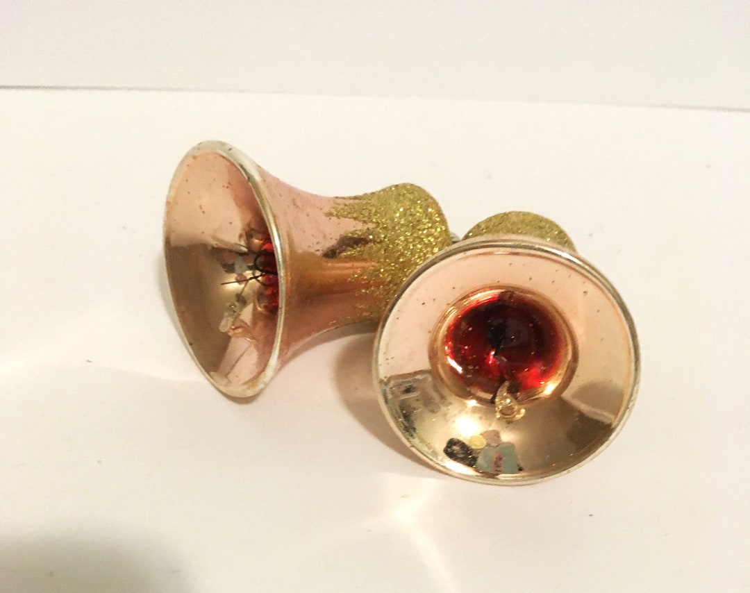 Christmas Ornaments - Two German Hand Blown Glass Bells - Etsy
