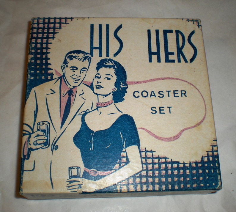 Naughty and Nice 1960's Risque Coaster Set - Etsy