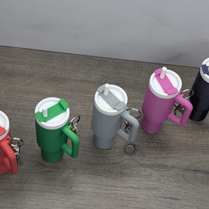3D Printed Mini Stanley Inspired Tumbler Keychain With Removable Lid ...