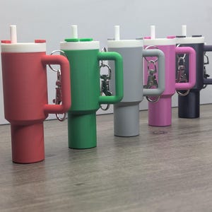 3D Printed Mini Stanley Inspired Tumbler Keychain With Removable Lid ...