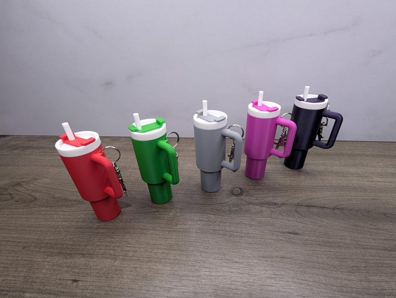 3D Printed Mini Stanley Inspired Tumbler Keychain With Removable Lid ...