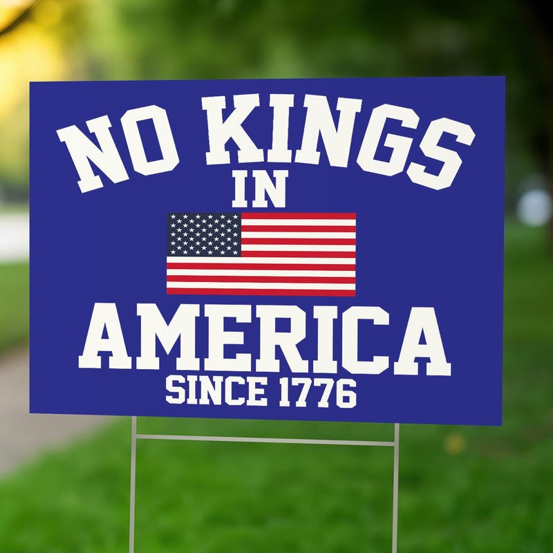 No Kings Day Hand Held Sign Etsy