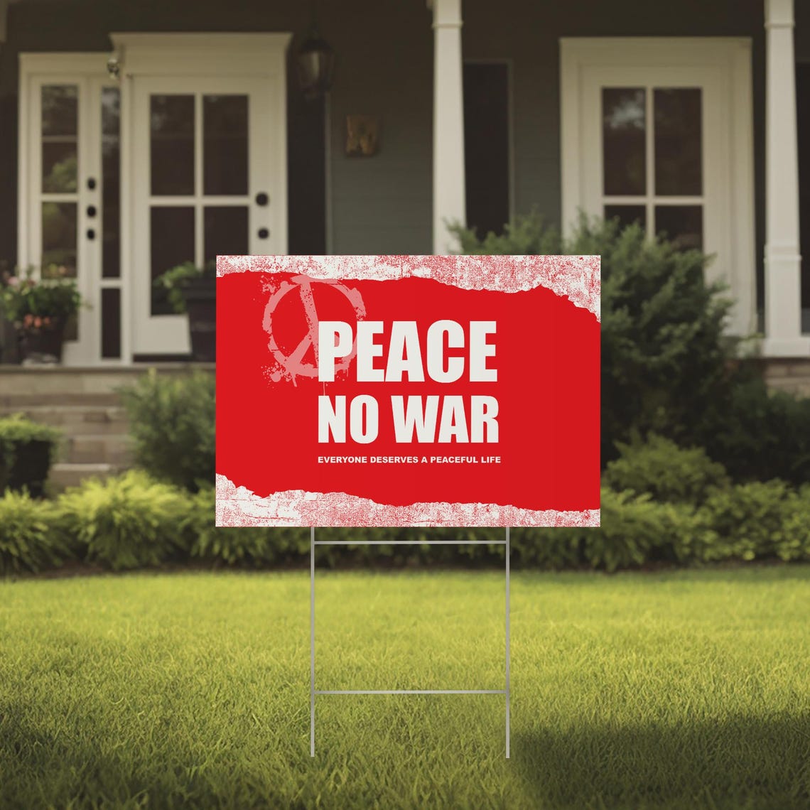 Peace No War Yard Sign, Anti-war Protest Sign With Peace Symbol, Stop ...