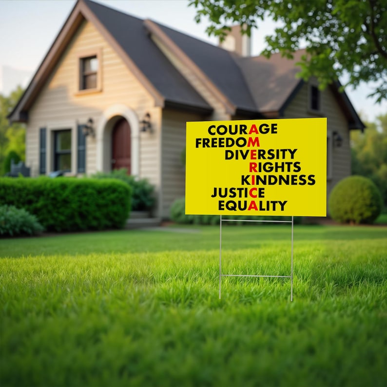 America Values Yard Sign, Equality, Justice, Diversity (18x24) - Etsy