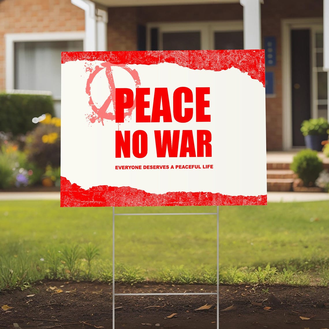 Peace No War Yard Sign: Anti-war Protest, Double-sided, Weatherproof - Etsy