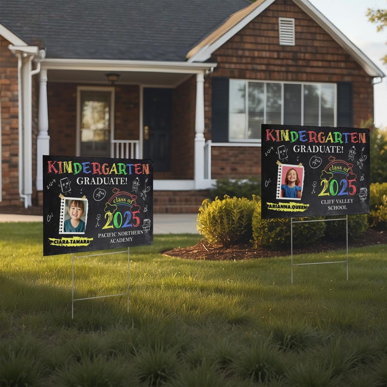 Personalized Kindergarten Graduation Yard Sign: Photo Keepsake, Class ...