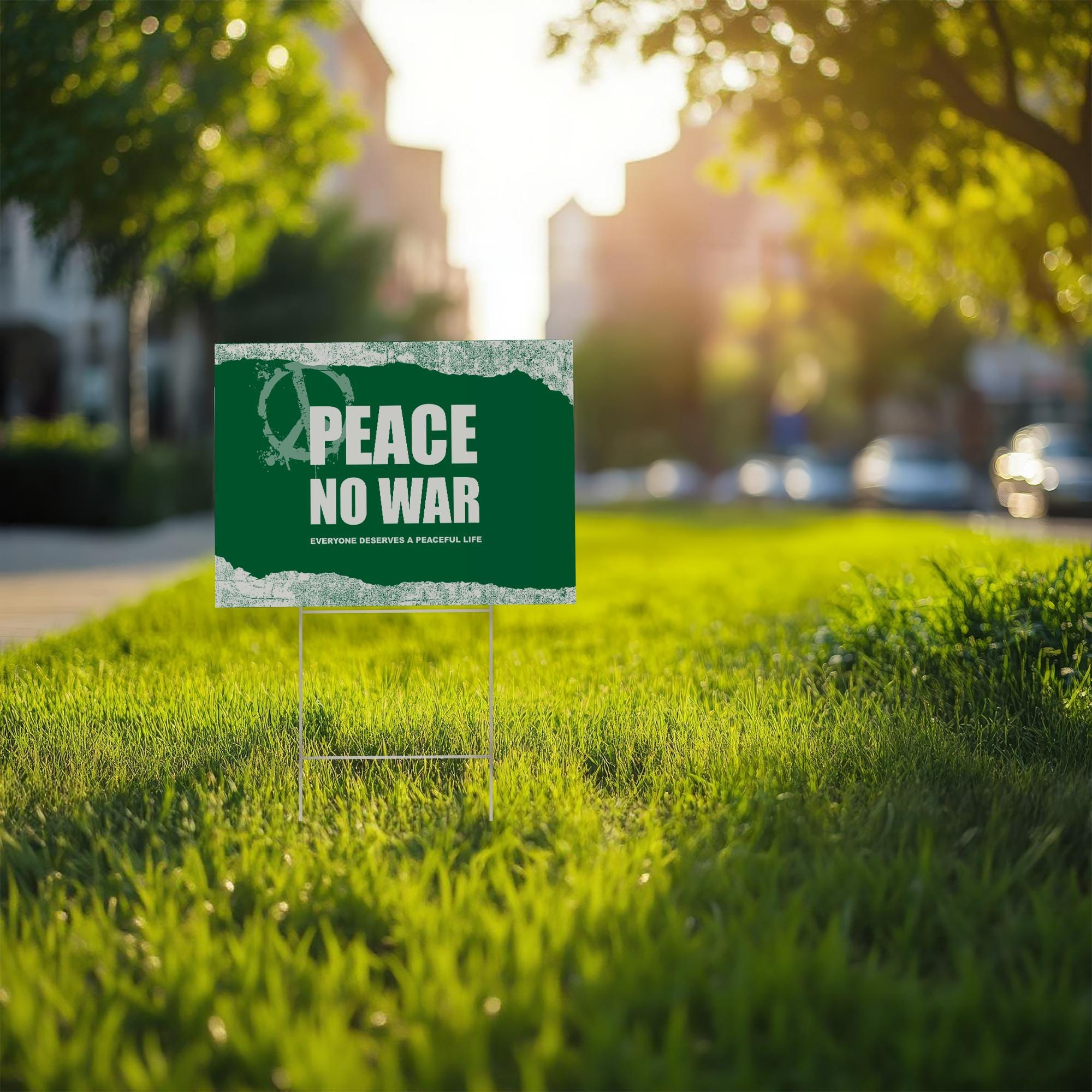Peace No War Yard Sign, Anti-war Protest Sign With Peace Symbol, Stop ...
