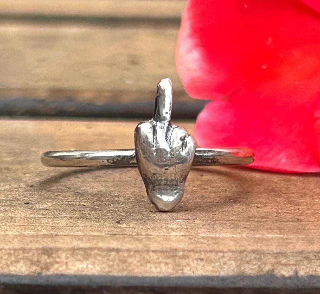 Sterling Silver Middle Finger Ring - Etsy