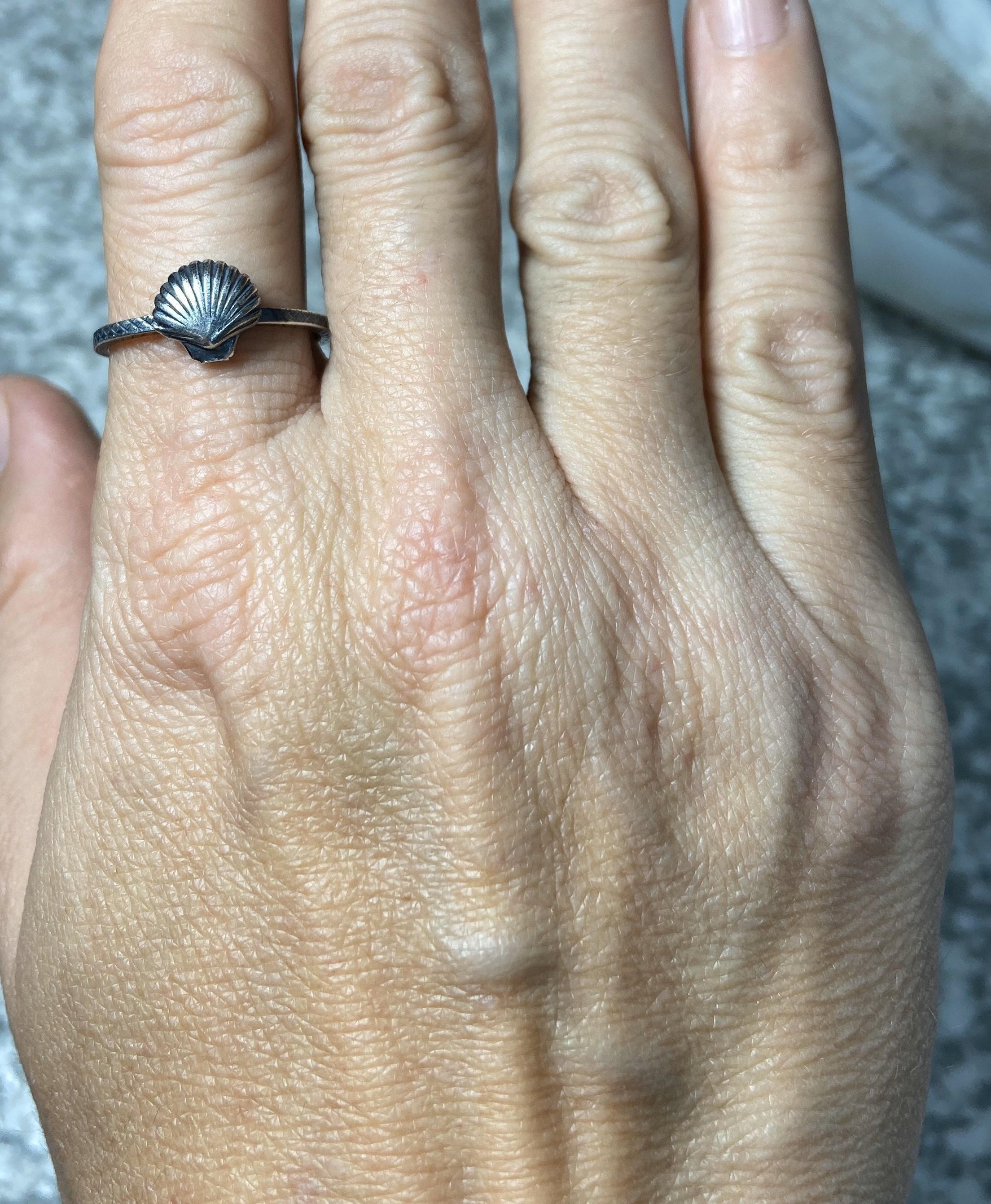 Seashell Ring in Sterling Silver Sea Life Ocean Stacking Ring | Etsy