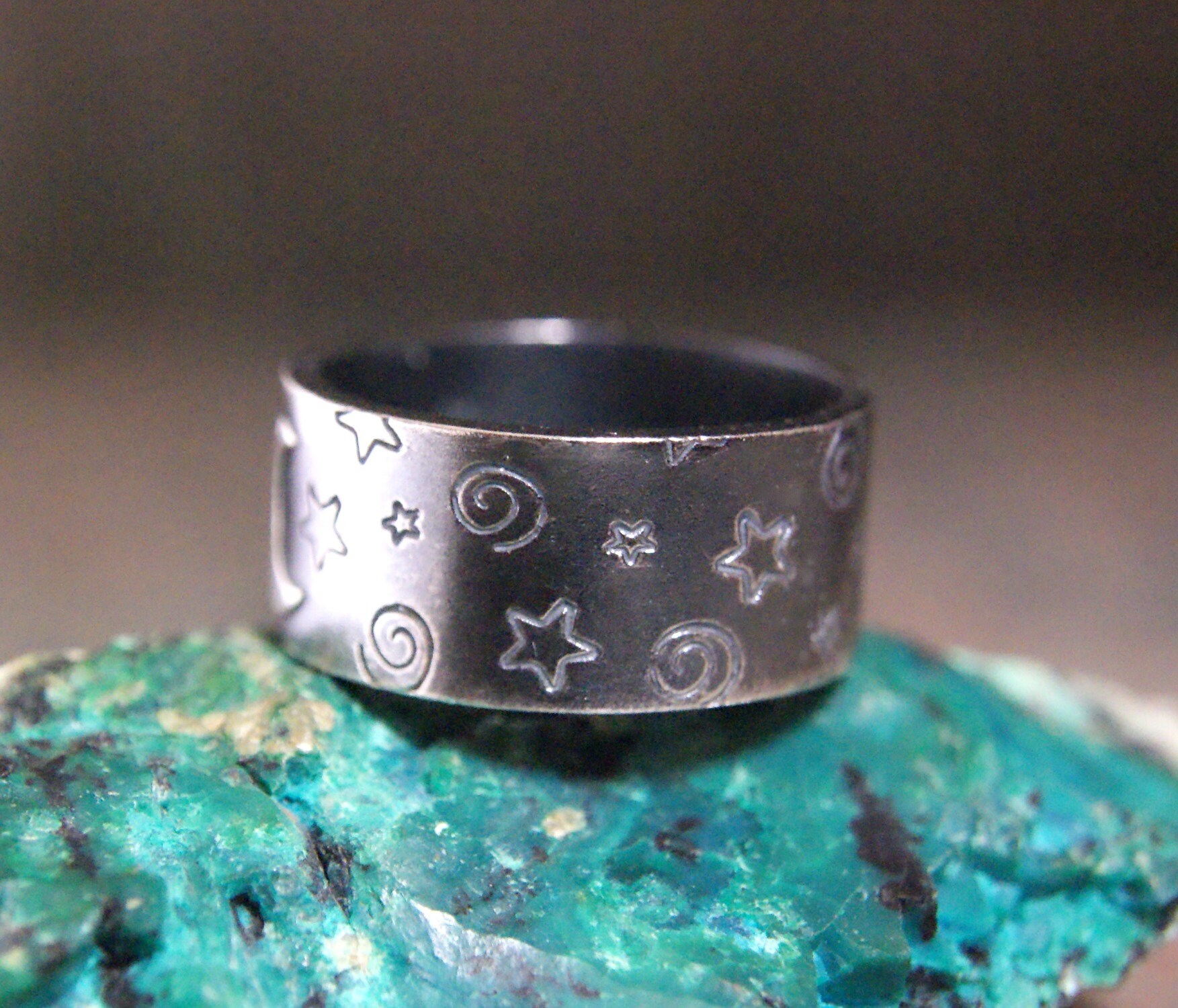 Mens Crescent Moon Wedding Ring Sterling Silver Bohemian Style Jewerly ...