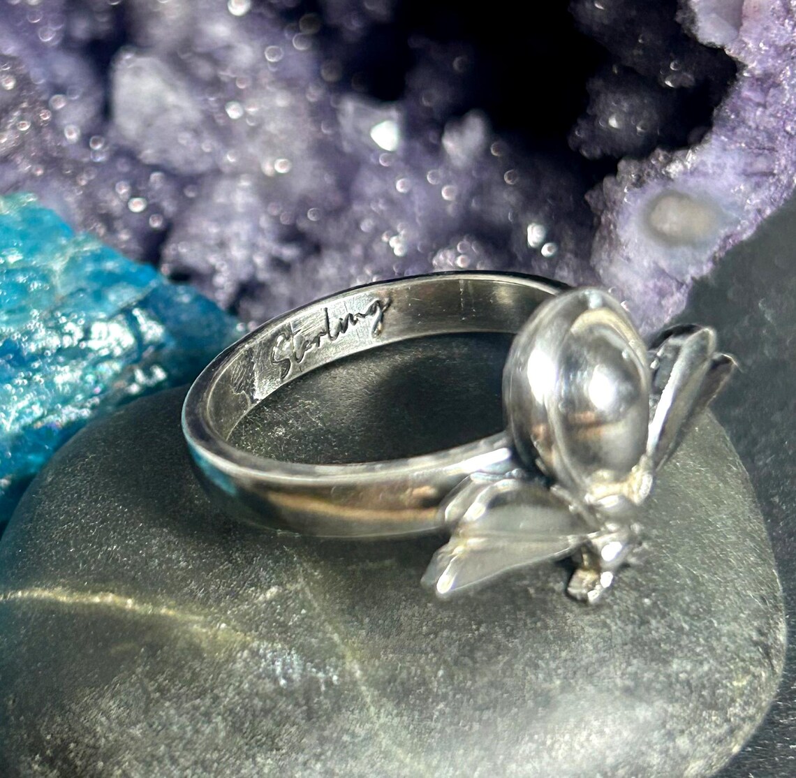 Firefly Ring in Sterling Silver Unique Custom Bug Jewelry - Etsy