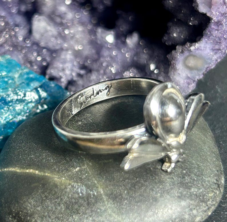 Firefly Ring in Sterling Silver Unique Custom Bug Jewelry - Etsy