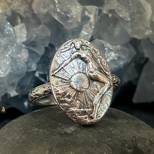 Moon Goddess and Star Goddess Ring Set in Sterling Silver - Etsy