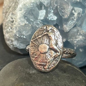 Moon Goddess and Star Goddess Ring Set in Sterling Silver - Etsy